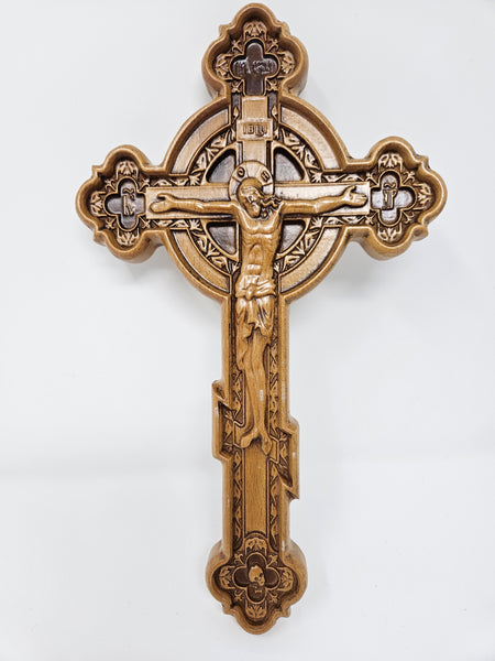 Orthodox Wooden Wall Crucifix - Made in Ukraine – Authentic Christian Gifts