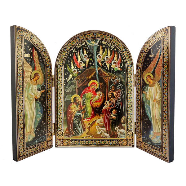 Nativity Triptych with Archangels over Bethlehem – Authentic Christian ...