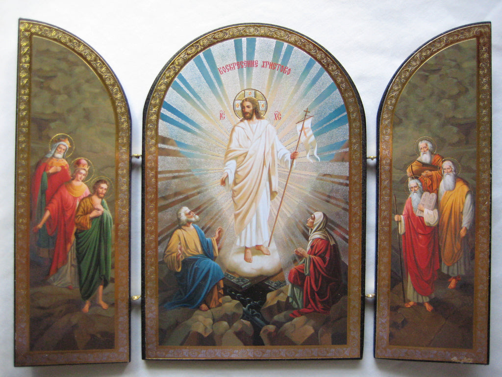 Resurrection of Christ Triptych Icon, Easter Icon – Authentic Christian Gifts