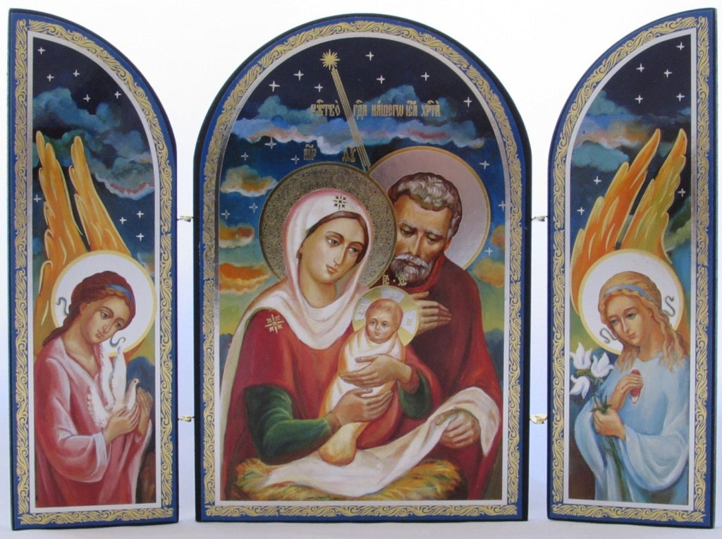 The Holy Child with the Blessed Virgin Triptych Icon – Authentic Christian Gifts