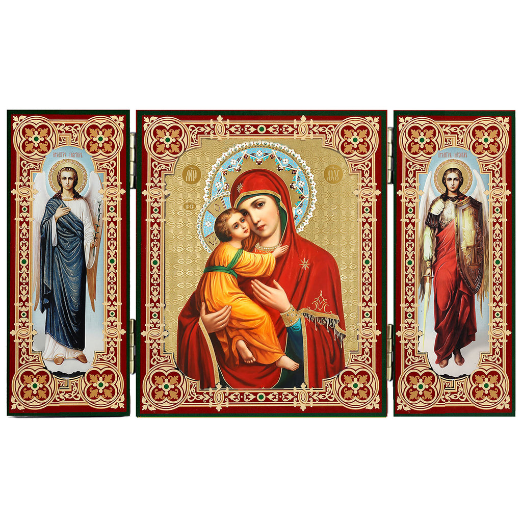 Virgin of Vladimir Triptych Icon – Authentic Christian Gifts